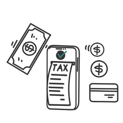 Hand drawn doodle pay invoice bill receipt Vector Image