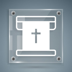 Purple flag with christian cross icon isolated Vector Image