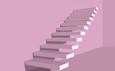 3d steps with shadow ladder on a blue background Vector Image