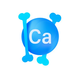 Blue calcium on white background calcium mineral Vector Image