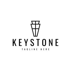 Simple keystone logo design Royalty Free Vector Image