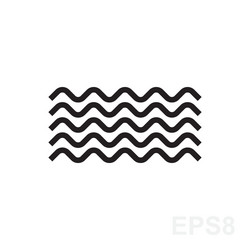 Wave black and white icon Royalty Free Vector Image