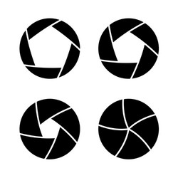 Aperture icon set with value numbers camera Vector Image