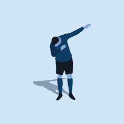 Dab celebration in soccer - two tone Royalty Free Vector