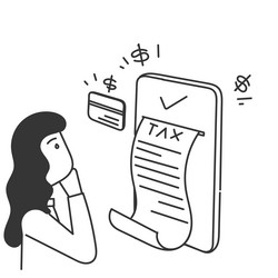 Hand drawn doodle pay invoice bill receipt Vector Image