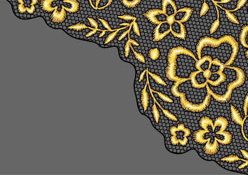 Lace background with gold flowers Royalty Free Vector Image