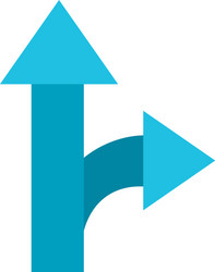 Up and right arrow flat style icon design Vector Image