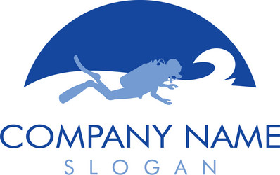 Sea diver logo design inspiration Royalty Free Vector Image
