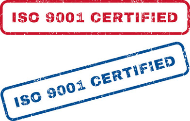 Iso 9001 rubber stamps Royalty Free Vector Image