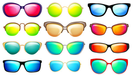 Set of vintage party sunglasses retro style Vector Image
