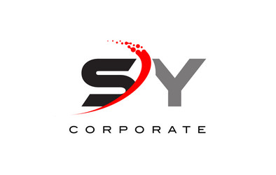 Creative blue letters sy s y logo with leading Vector Image