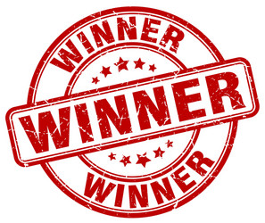 Winner stamp label round grunge sign Royalty Free Vector