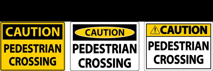 Caution pedestrian crossing sign on white Vector Image