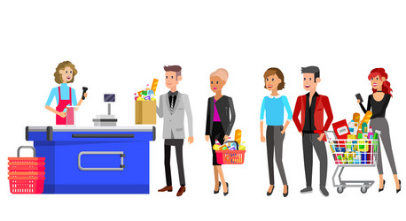 Concept banner for shop character people Vector Image