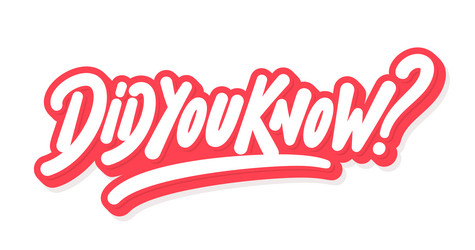 Did you know handwritten letterings Royalty Free Vector