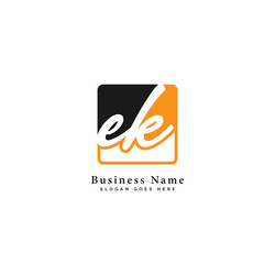 E k ek initial letter handwritten signature logo Vector Image