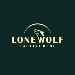 Lone wolf logo lettering Royalty Free Vector Image