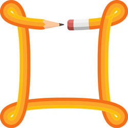 Pencil corner border Royalty Free Vector Image