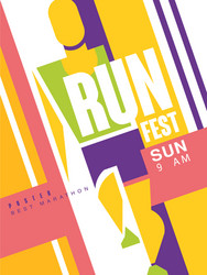 Run fest posters set sport and competition Vector Image