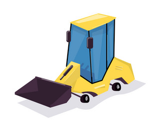 Yellow loader funny cartoon style Royalty Free Vector Image