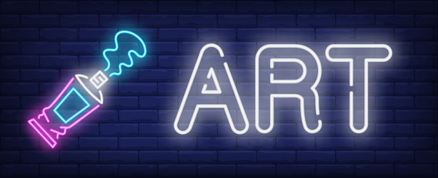 Open paint tube neon sign Royalty Free Vector Image