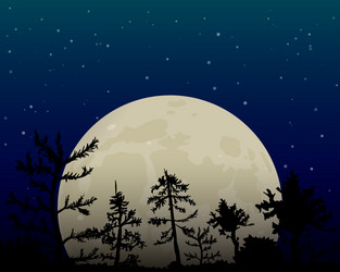 Seascape with moon at the night sea Royalty Free Vector