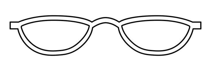 Foldable half eye frame glasses fashion accessory Vector Image