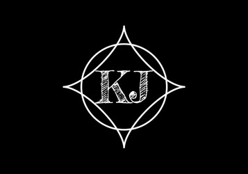 Initial monogram letter k j logo design template Vector Image