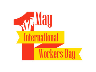 1st may happy labor day greeting card Royalty Free Vector