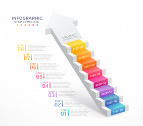 Stair arrow infographic timeline template Vector Image