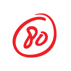 80 point test score eighty points grade results Vector Image