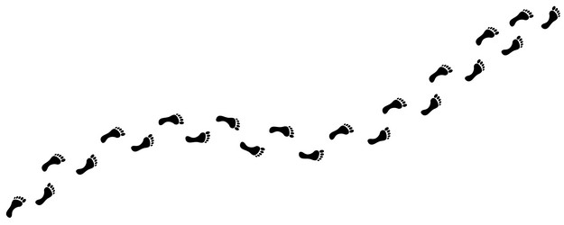 Human footprint path of bare feet road Royalty Free Vector