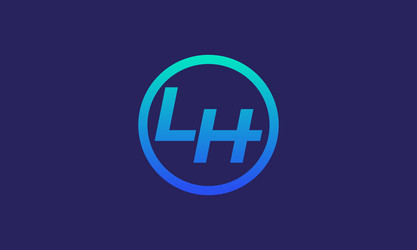 Lh logo design in the circle like a gear shift Vector Image