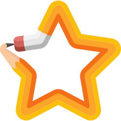 Pencil multi star frame Royalty Free Vector Image