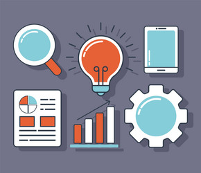 Research items set Royalty Free Vector Image - VectorStock