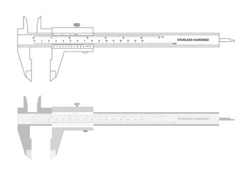 Vernier micrometer icon simple precision Vector Image