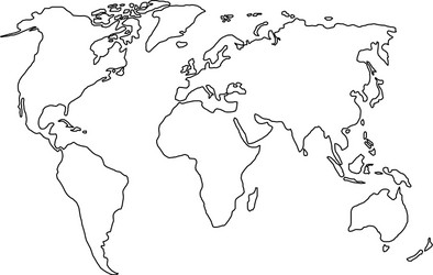 Blank outline map of europe simplified wireframe Vector Image
