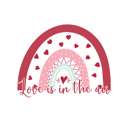 Happy valentine rainbows on white background Vector Image