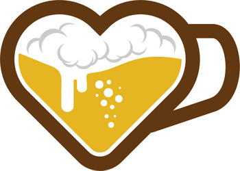 Two beer bottle form the shape of a heart alcohol Vector Image