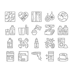 Resin art creation collection icons set Royalty Free Vector