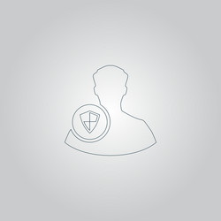 Shield icon with an avatar Royalty Free Vector Image
