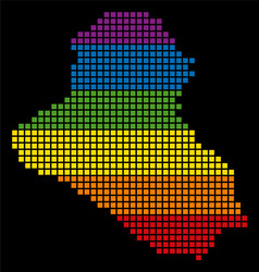 Spectrum pixel dotted iraq map Royalty Free Vector Image