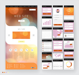 Website template design with interface elements Vector Image