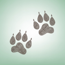 Animal tracks sign brown flax icon Royalty Free Vector Image
