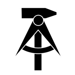 Logo for business hammer and compass Royalty Free Vector