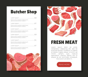 Meat products banner design with beef steak ham Vector Image