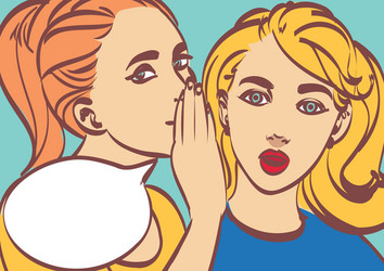 Two pop art girlfriends talking comic Royalty Free Vector