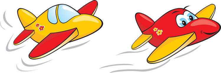 Low wing air plane cartoon Royalty Free Vector Image