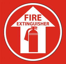 Fire extinguisher symbol floor sign on white Vector Image