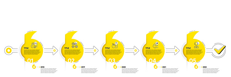 Gym infographic 5 steps timeline sport process Vector Image